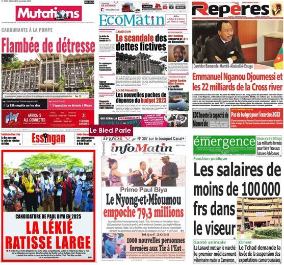 Cameroun La Revue De Presse Du Mercredi 9 Novembre 2022 Lebledparle