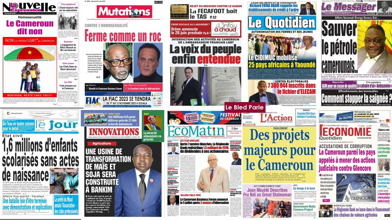La Revue De Presse Camerounaise Du Jeudi 22 Juin 2023 Lebledparle